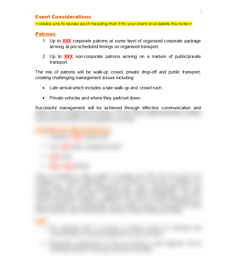 Event Security Plan - GuardHERE Consulting - Security Consultant Melbourne